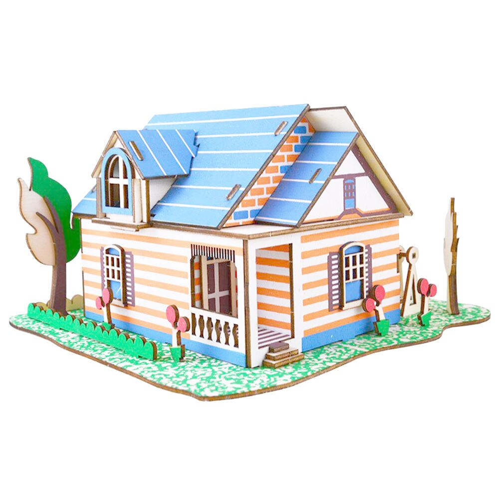 3D House Puzzle Wooden Game Wooden Puzzle Outdoor Game Children 3D House Puzzle Wooden Game Wooden Puzzle Outdoor Game Children